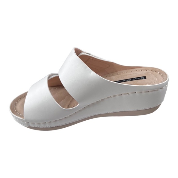 Good Choice | Shoes | New Womens Good Choice Wedge Sandals White Msrp ...
